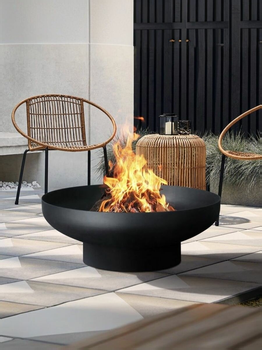 Костровая чаша "Глубокая Round", толщина 6 мм. диаметр 800 мм, толщина 6 мм.