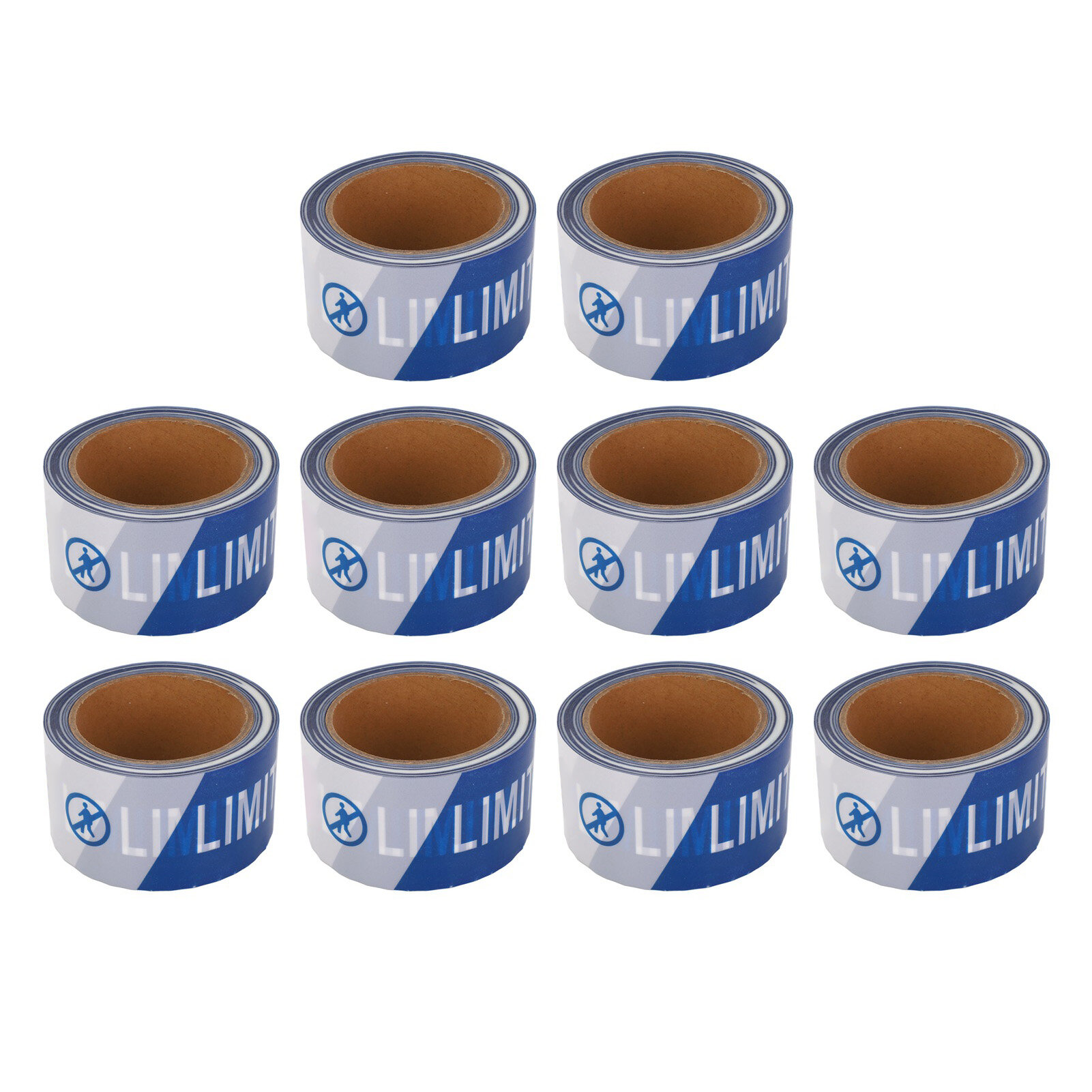 10 рулонов водонепроницаемой полиэтиленовой ленты для ограждений, защитной изоляционной ленты для опасных зон на строительных площадках, синего цвета.