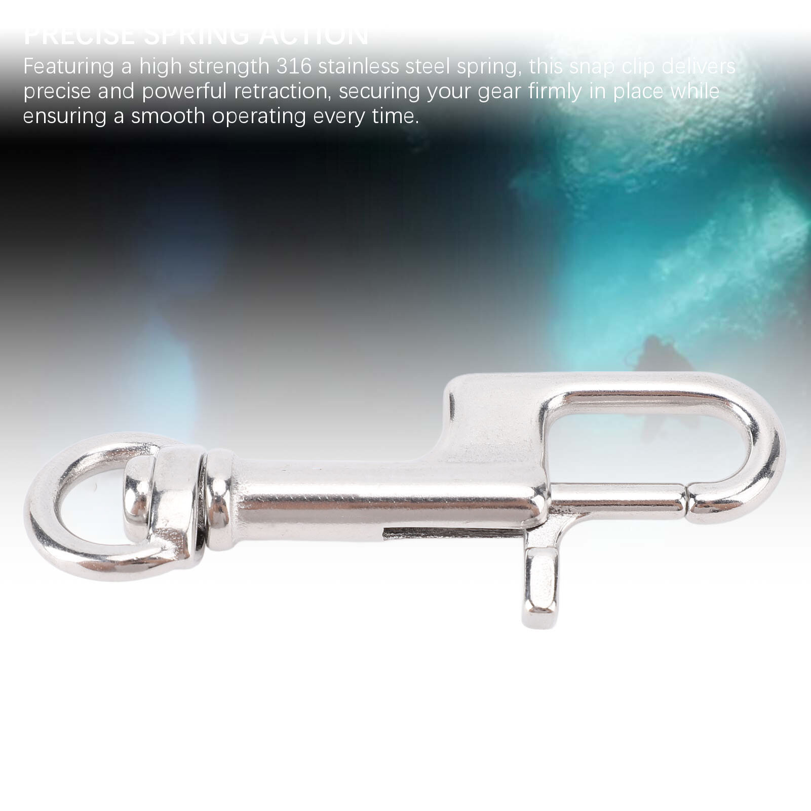 Карабин с ушком из нержавеющей стали 316, быстросъемный односторонний карабин для снаряжения для дайвинга BCD 80 мм