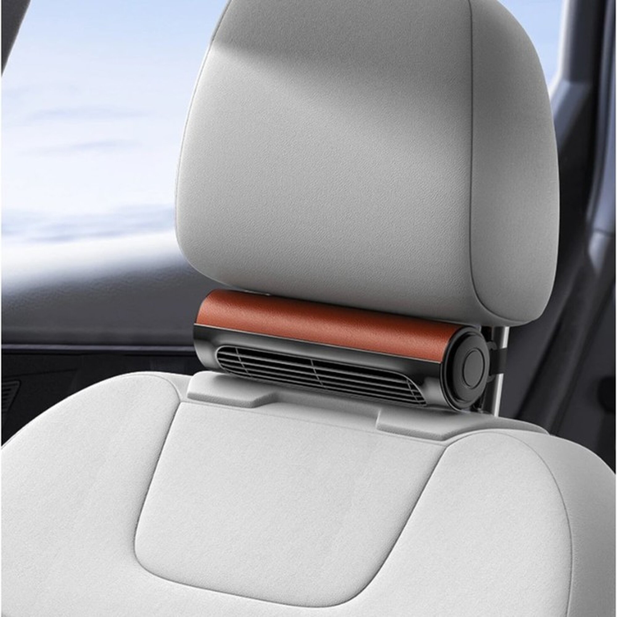 Вентилятор в салон автомобиля, на подголовник, 12 В, USB 2 м, пластик