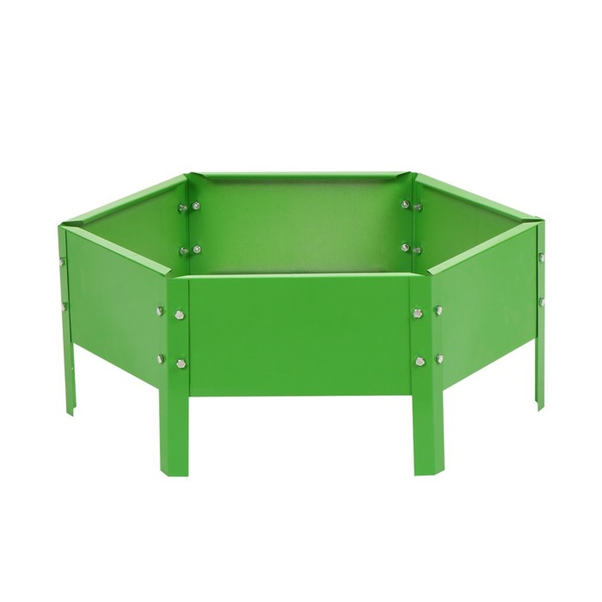 Клумба оцинкованная, d = 60 см, высота бортика 15 см, ярко-зелёная, Greengo