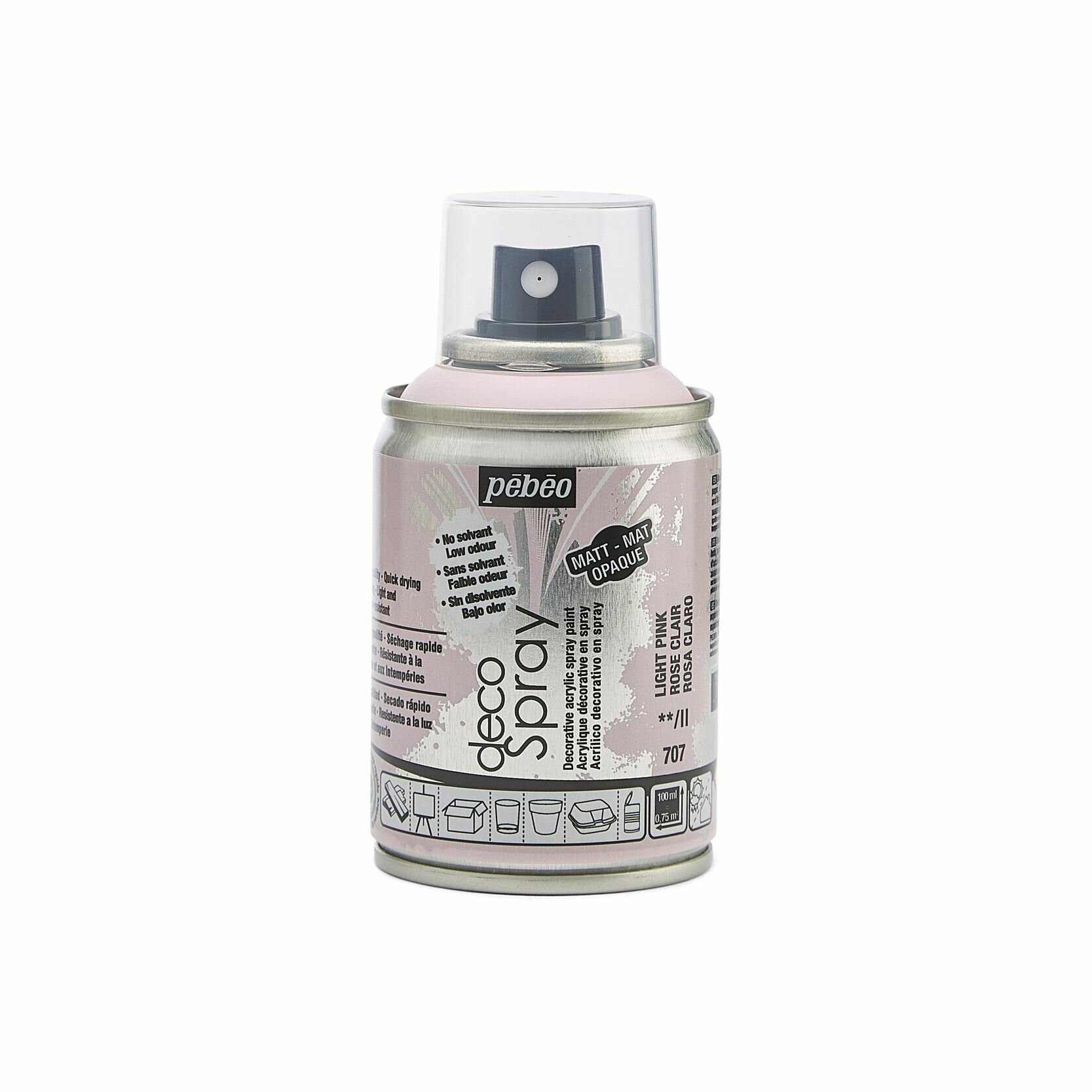 PEBEO decoSpray краска на водной основе в аэрозольном баллоне 100 мл, Светло-розовый 093707