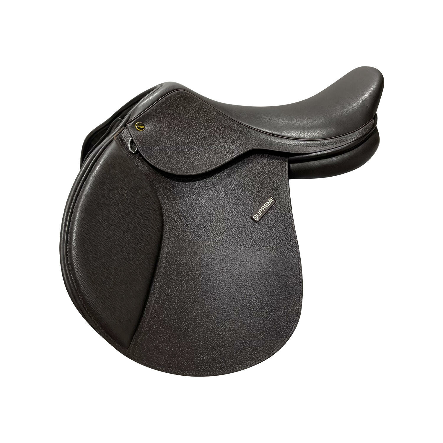 Decathlon Скаковое седло для верховой езды atlanta, из мягкой кожи, с сменной вставкой, размер 15, черное