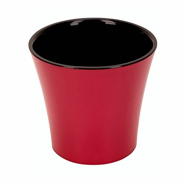 Цветочный горшок Santino "Арте" 1,2 л, красно-черный, со вставкой