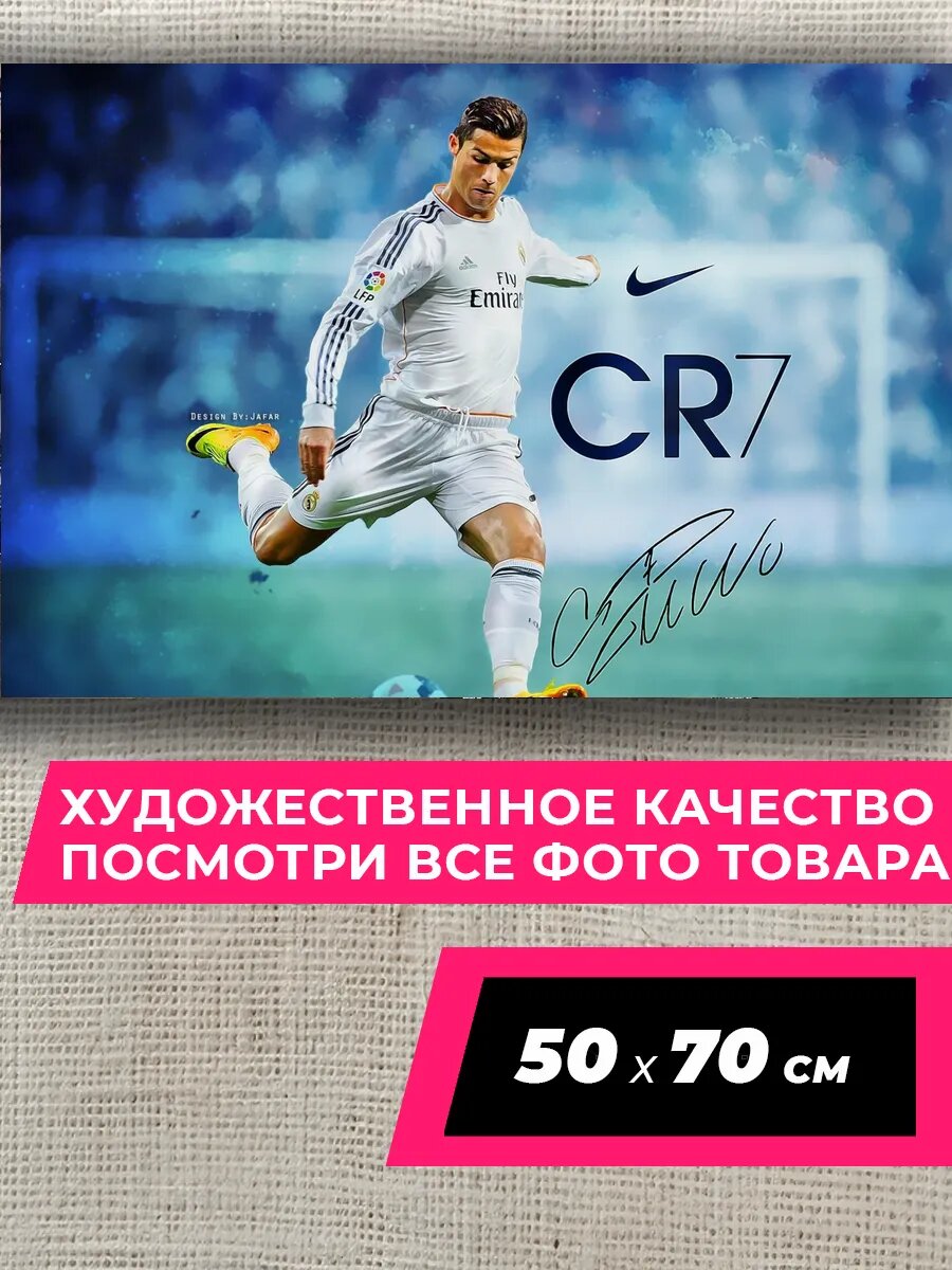 Постер Криштиану Роналду на стену 32 Ronaldo 50 на 70, матовая фотобумага премиум качества