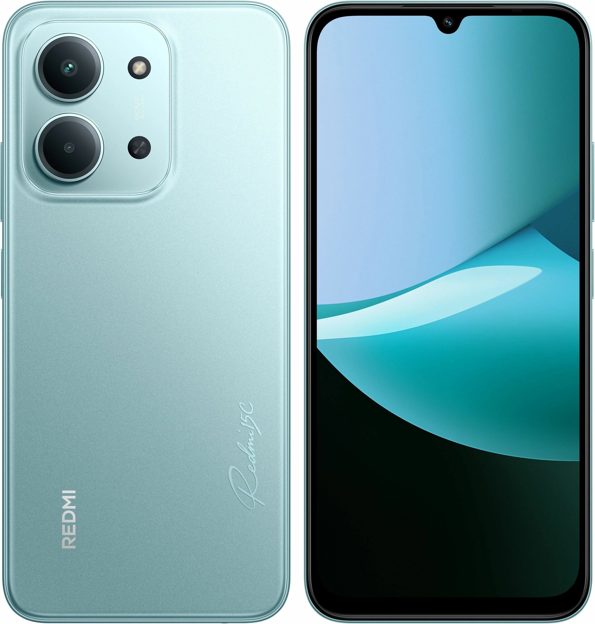 6.9" Смартфон Xiaomi REDMI 15C 4/256Gb, IPS, 120Гц, 6000мAч, зеленый