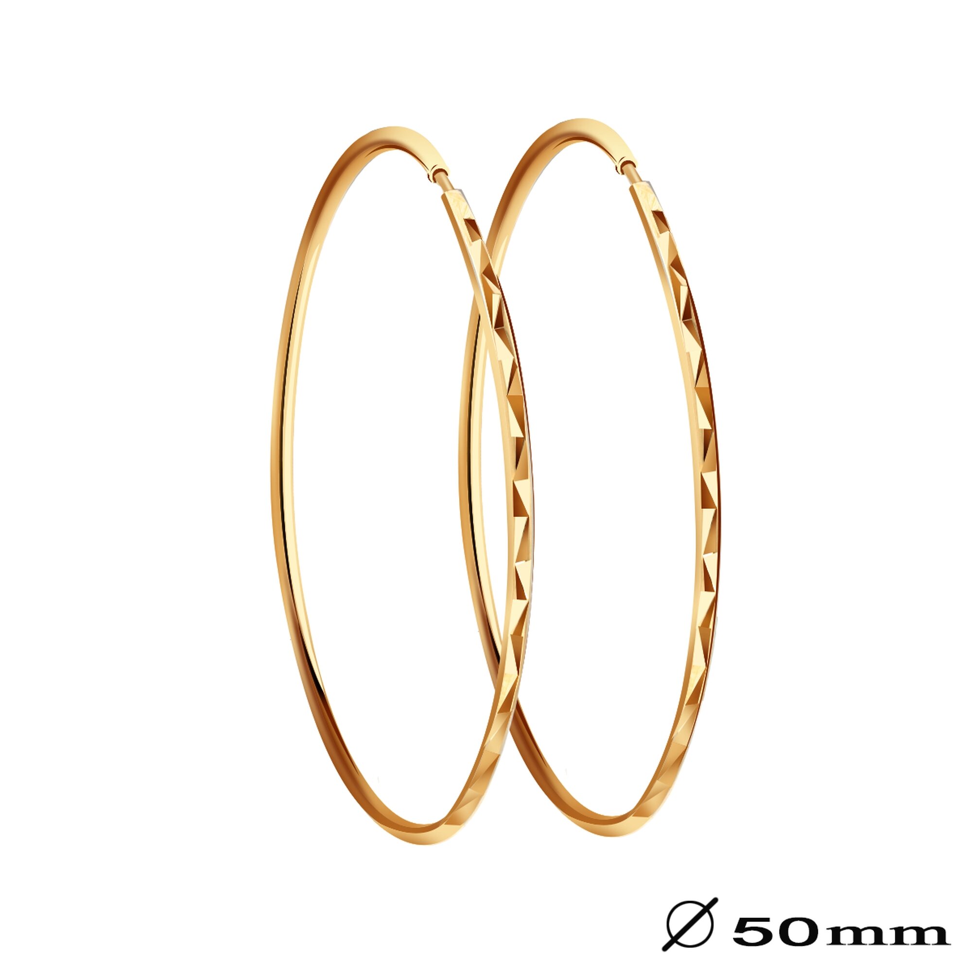 Серьги конго, красное золото, 585 проба