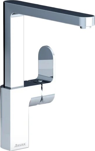 Смеситель для кухни Ravak Chrome CR 016.00 с поворотным изливом, хром, глянцевый, однорычажный, латунный, с керамическим картриджем