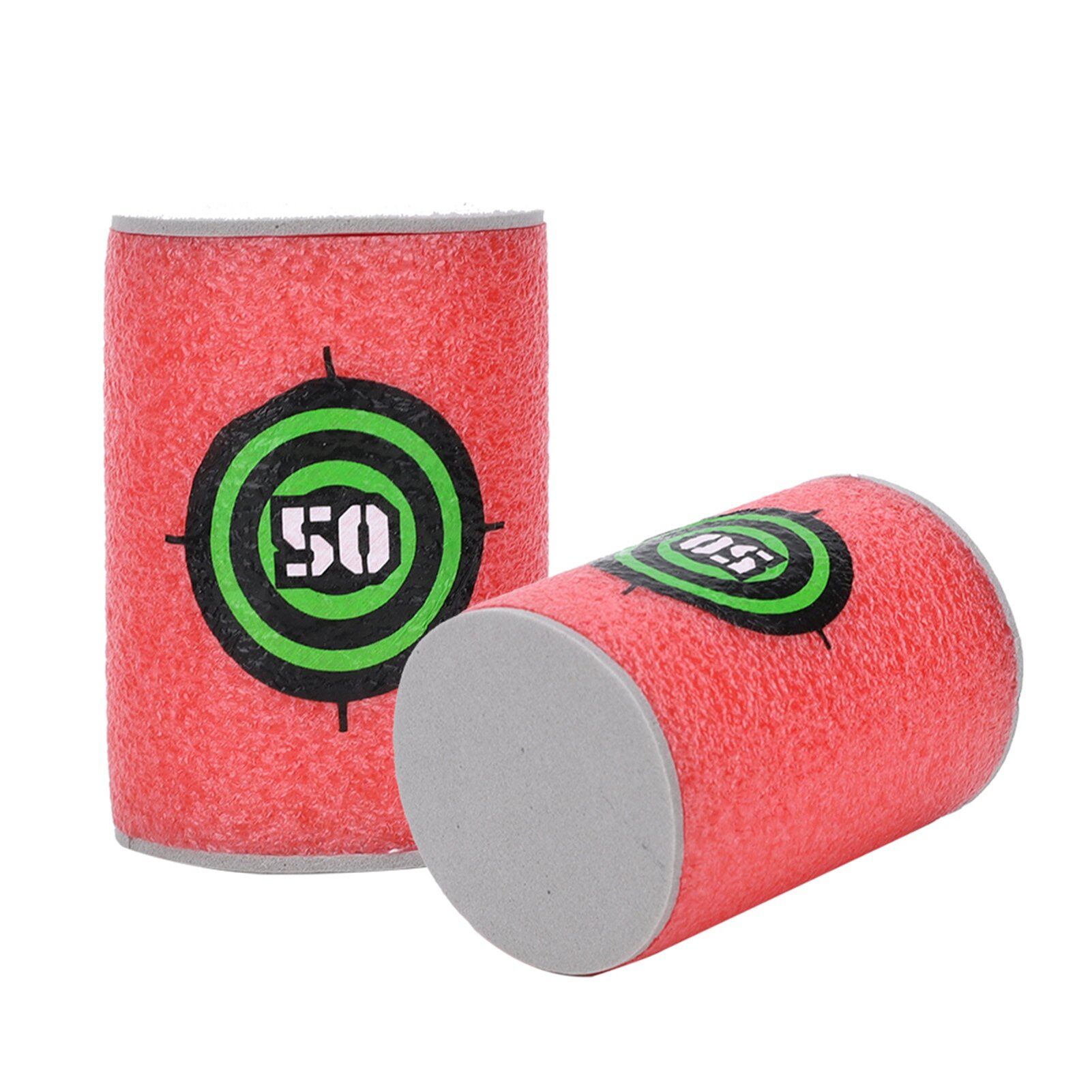 6Pcs Red Target Cans for Toy Gun, Cylindrical Soft Foam EVA Target, Size 5.5x4.2cm, Number Drum Target, Toy Accessories