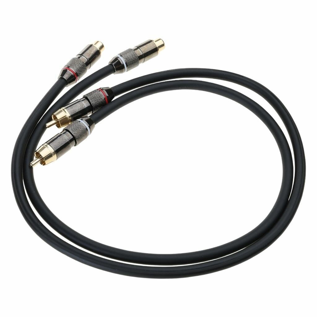 2 удлинителя аудио типа "мужчина-женщина" RCA-50 см-черная прямая головка