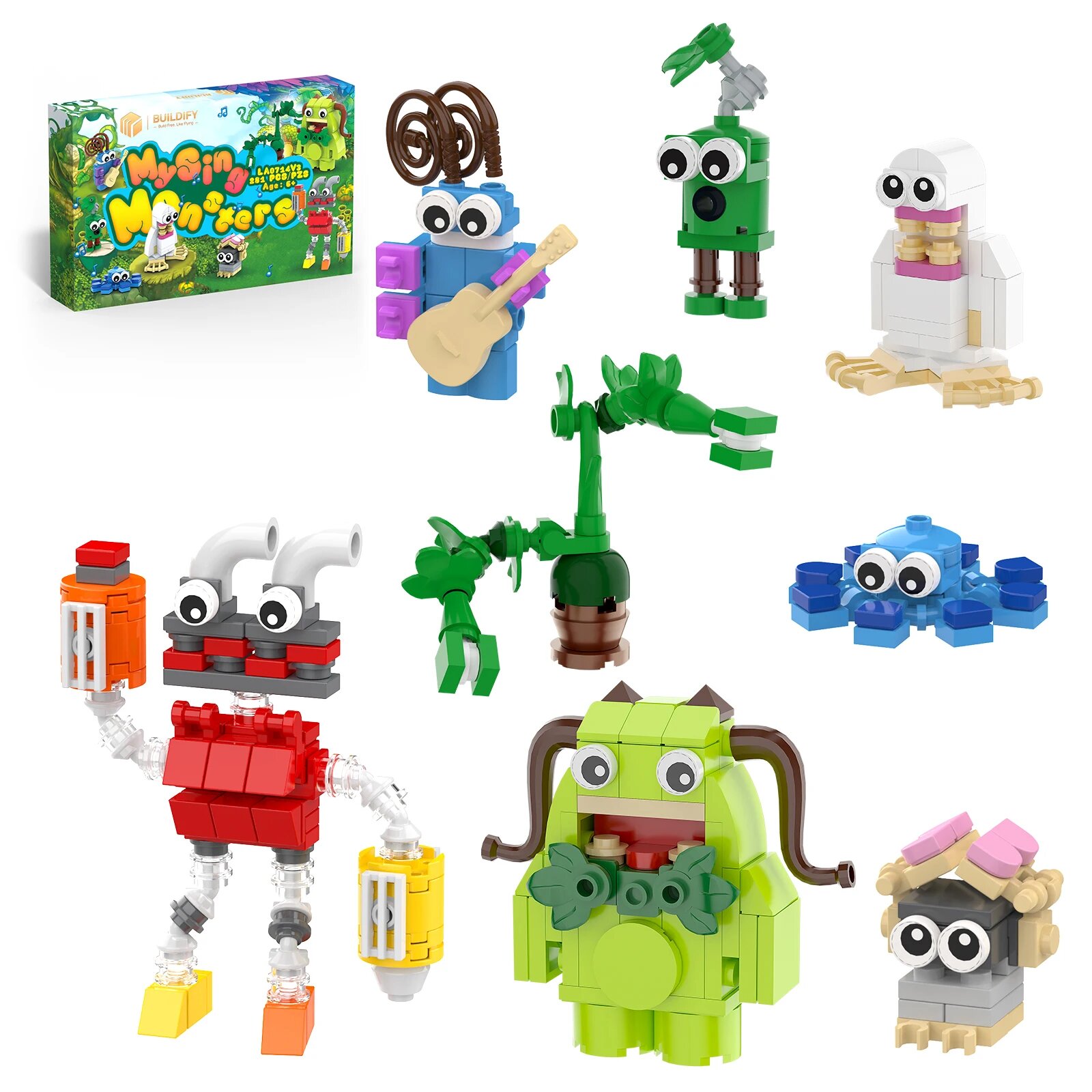 8-в-1 Wubbox My Поющие Монстры хор, набор строительных блоков, глушитель пальцев, мамммот, Богарт, фурткуруза, Entbrat, потпинг, эпическое смешивание
