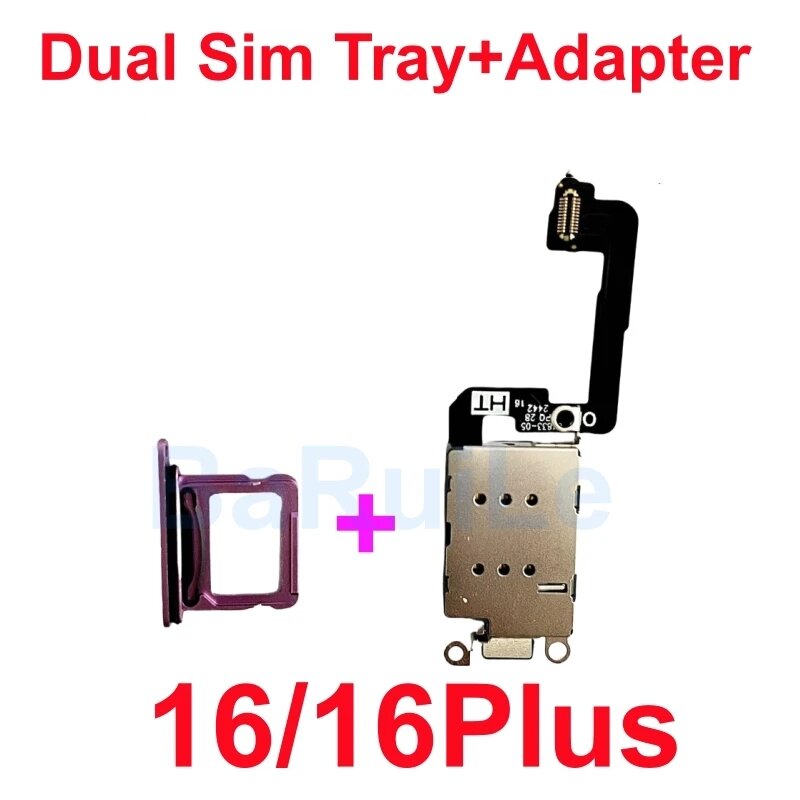 Двухслотовый адаптер SIM-карты для iPhone 16/16 Plus, черный