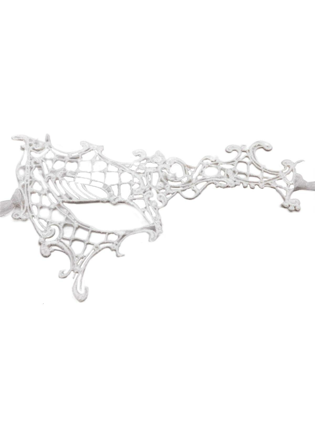 Кружевная маска косплей маскарад наполовину лицо Хэллоуин голов, Белый