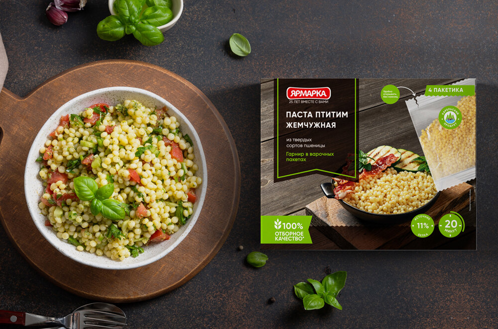 Паста ярмарка "Отборная" жемчужная Птитим в варочных пакетиках 250г