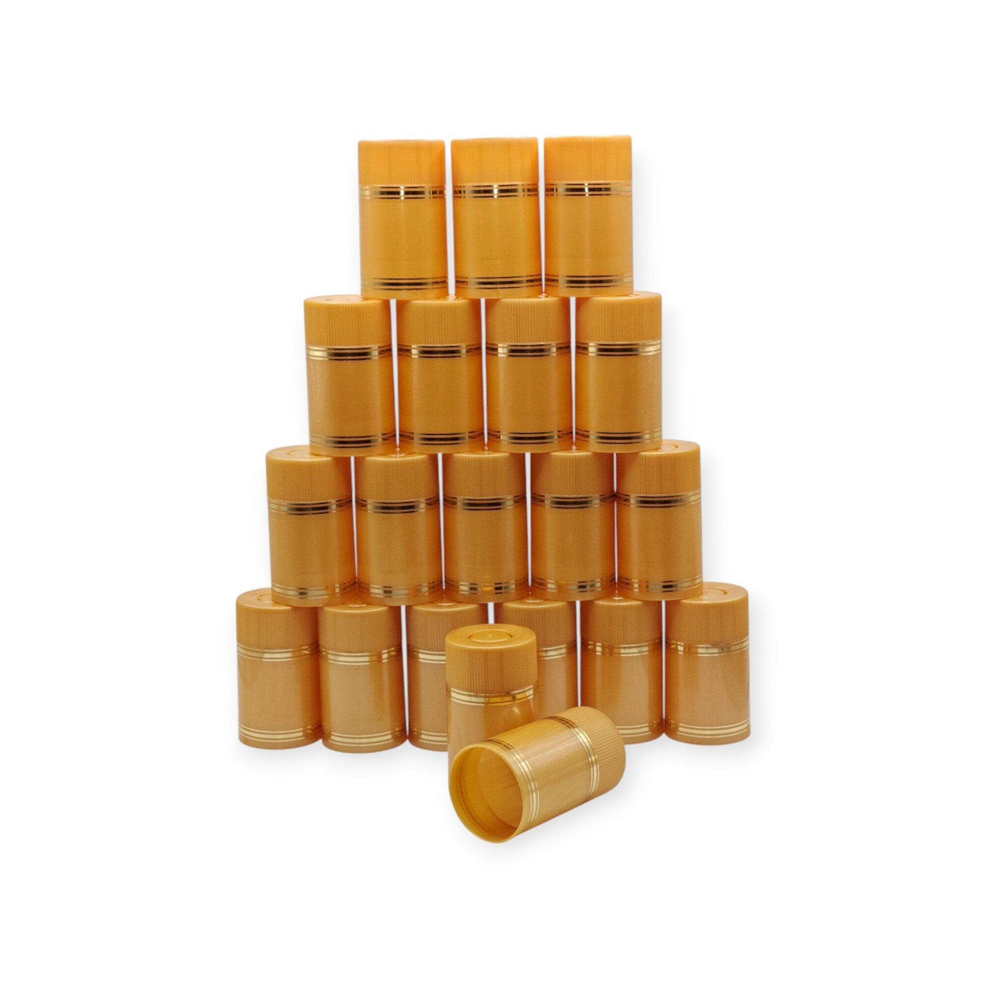 Колпачок Гуала 59 с дозатором, цвет Золото, ободок золото, набор 20 штук