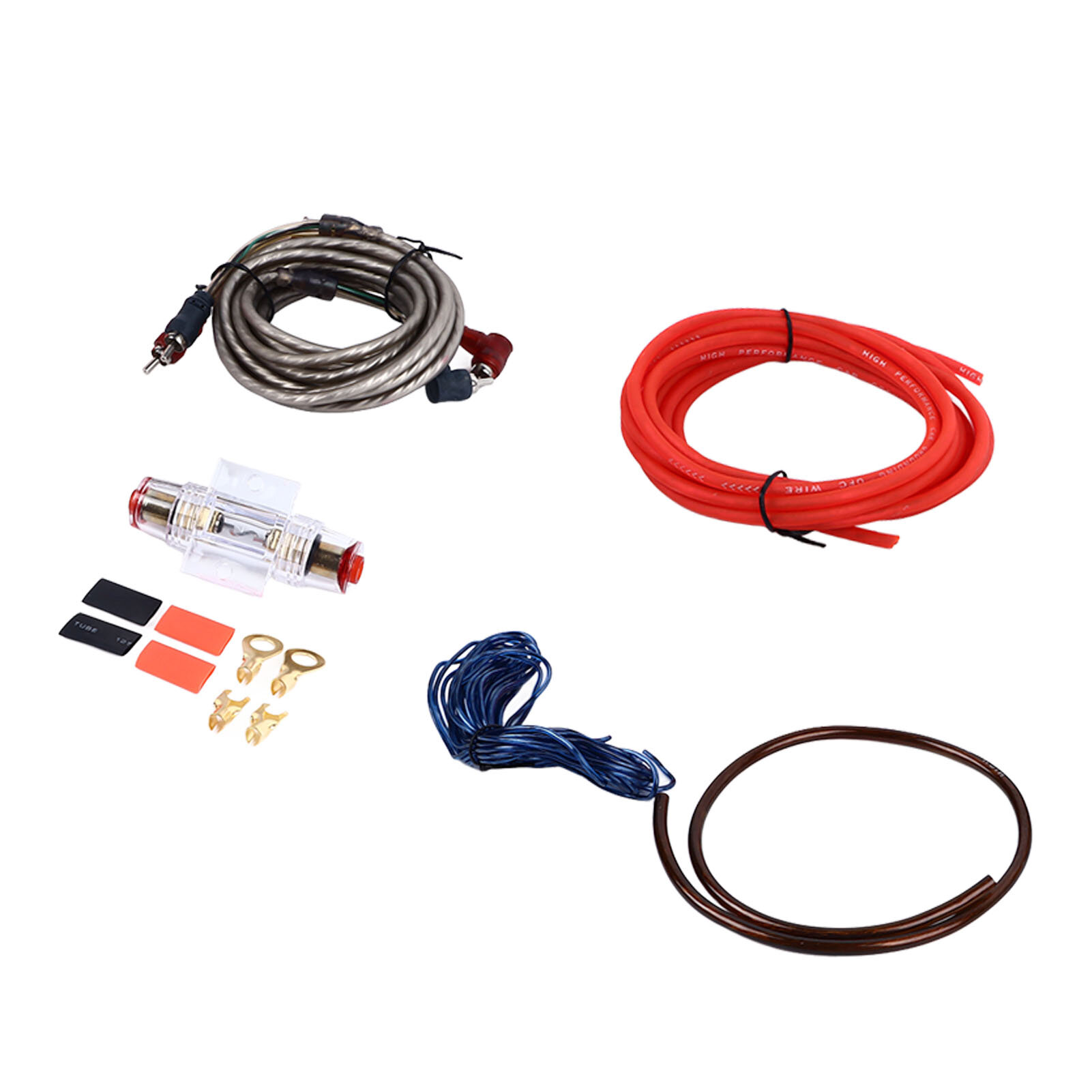 10GA автомобильный сабвуферный динамик, провод, отличная передача звука, гибкий автомобильный усилитель, монтажный комплект проводки для автомобиля