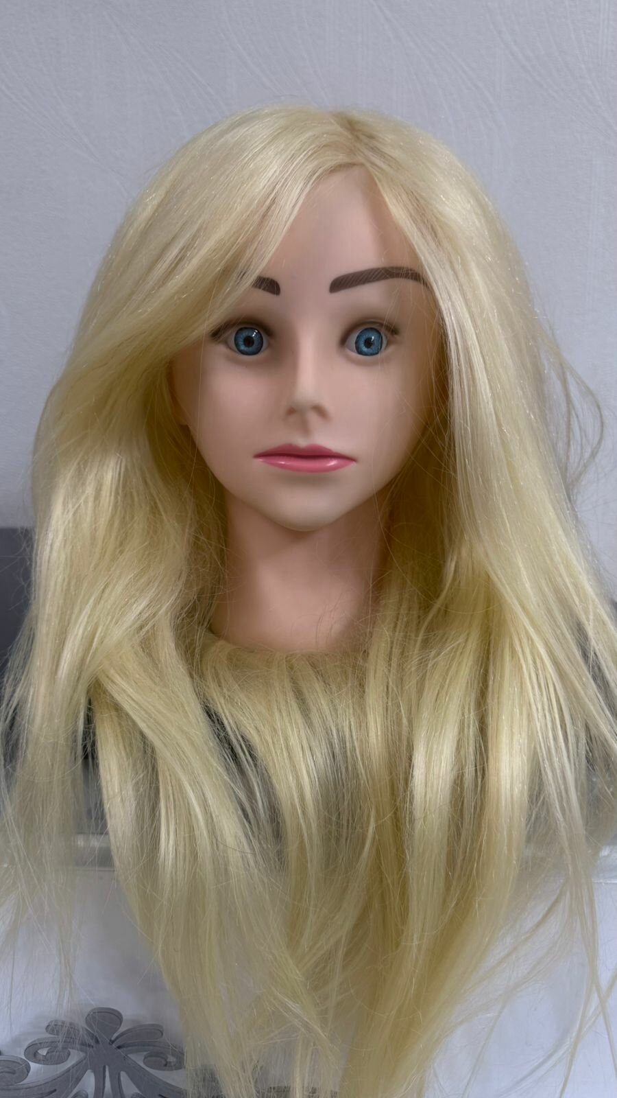 Манекен-голова для причесок, натуральные и искусственные волосы