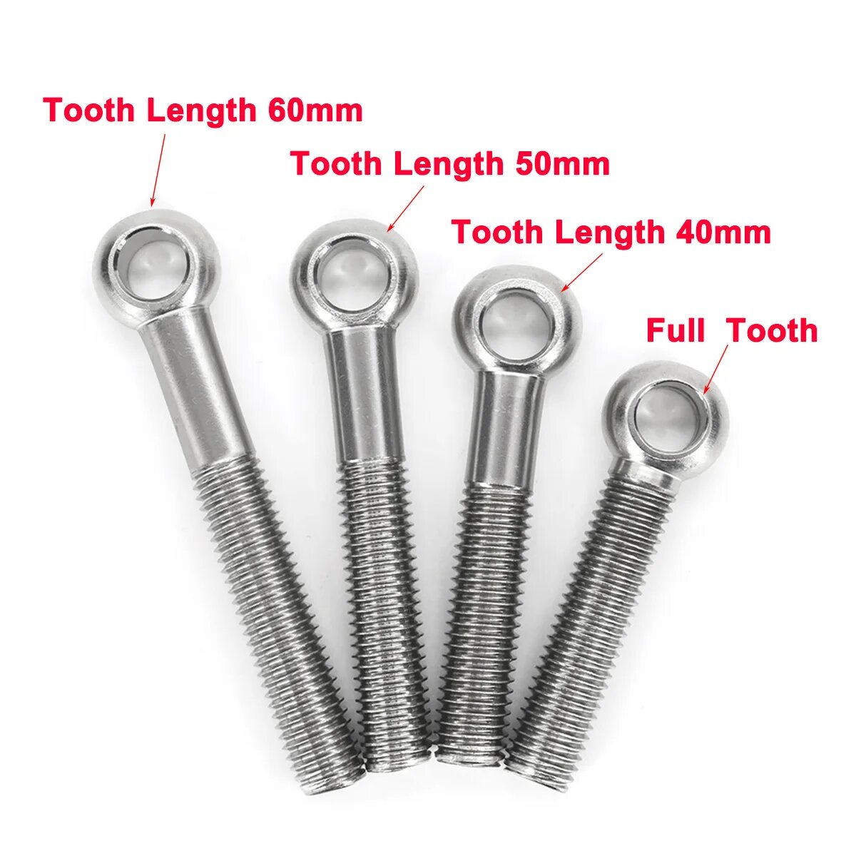 Перфорированное подъемное кольцо из нержавеющей стали 304, рыбий глаз, 2pcs M8X40, Full Tooth