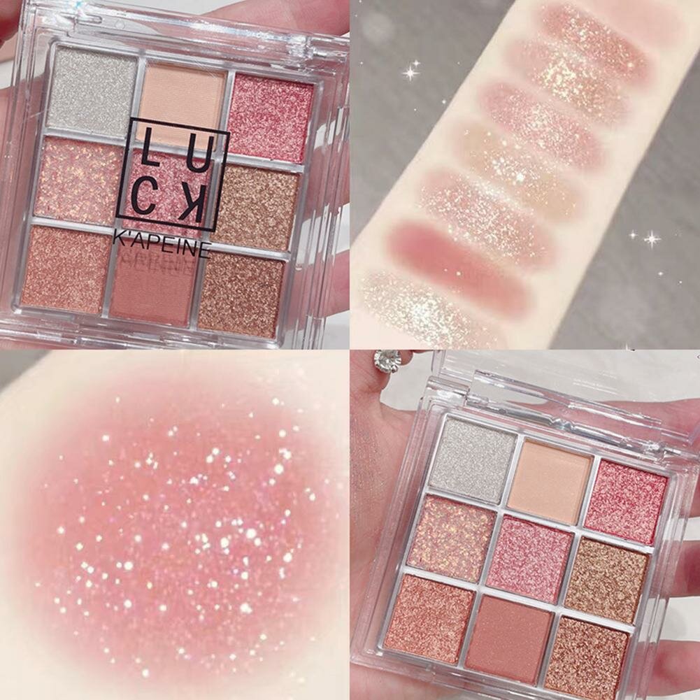 Прозрачная палитра теней для век из 9 сеток с блестящим кристаллом