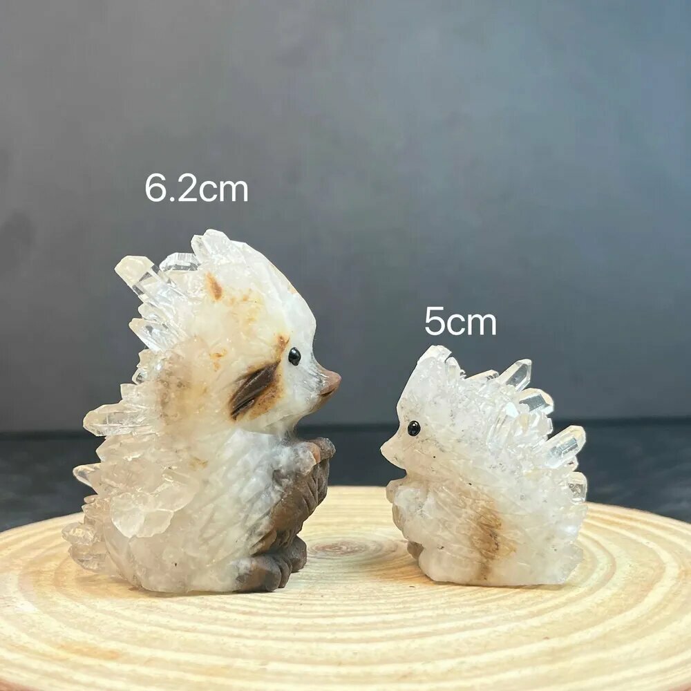 Уникальная фигурка Ёжика из горного хрусталя /Ручная работа /5 см /Оберег для домашнего очага