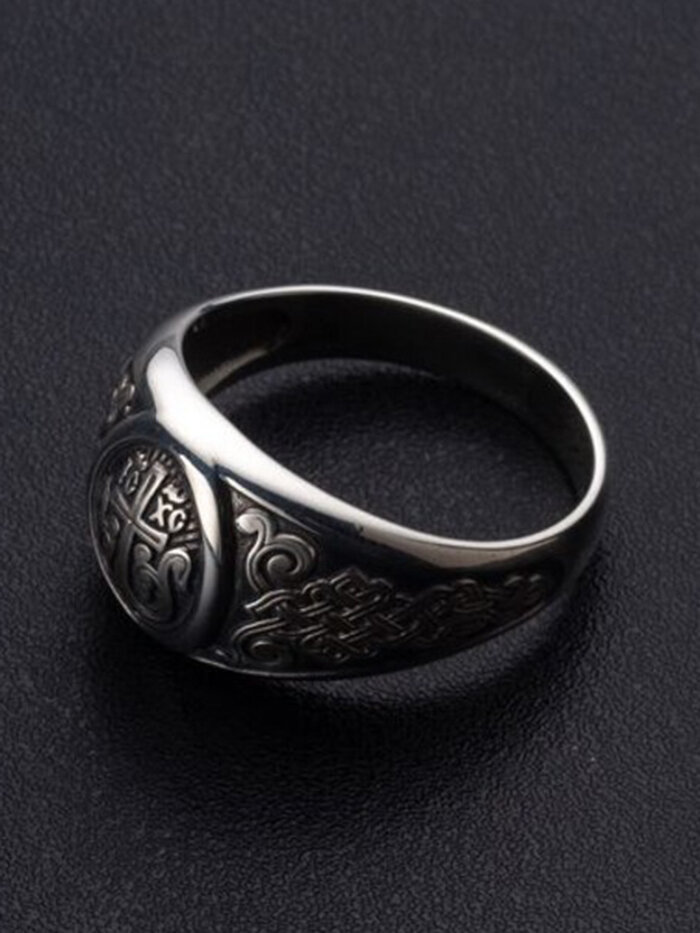 Перстень, серебро, 925 проба, чернение