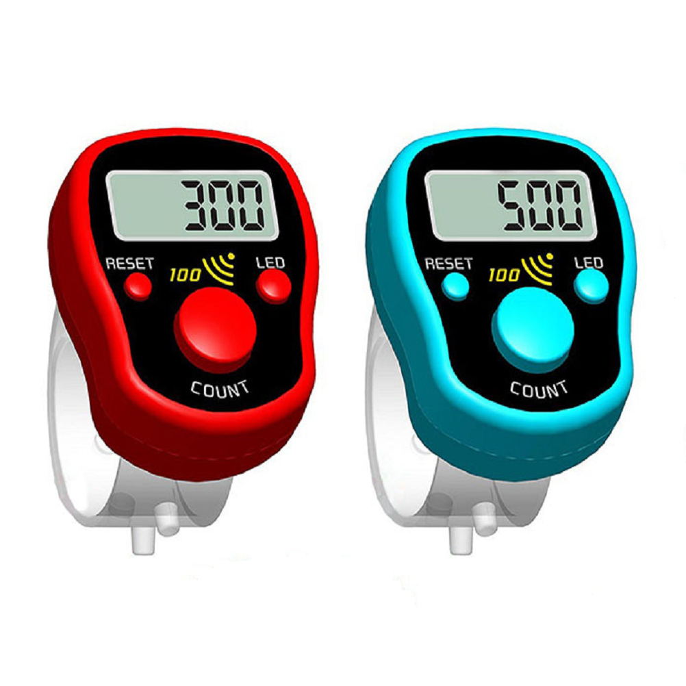 Random Color Finger Counter Digital LED Electronic Handheld Tally Clicker Ring Digit Stitch Marker