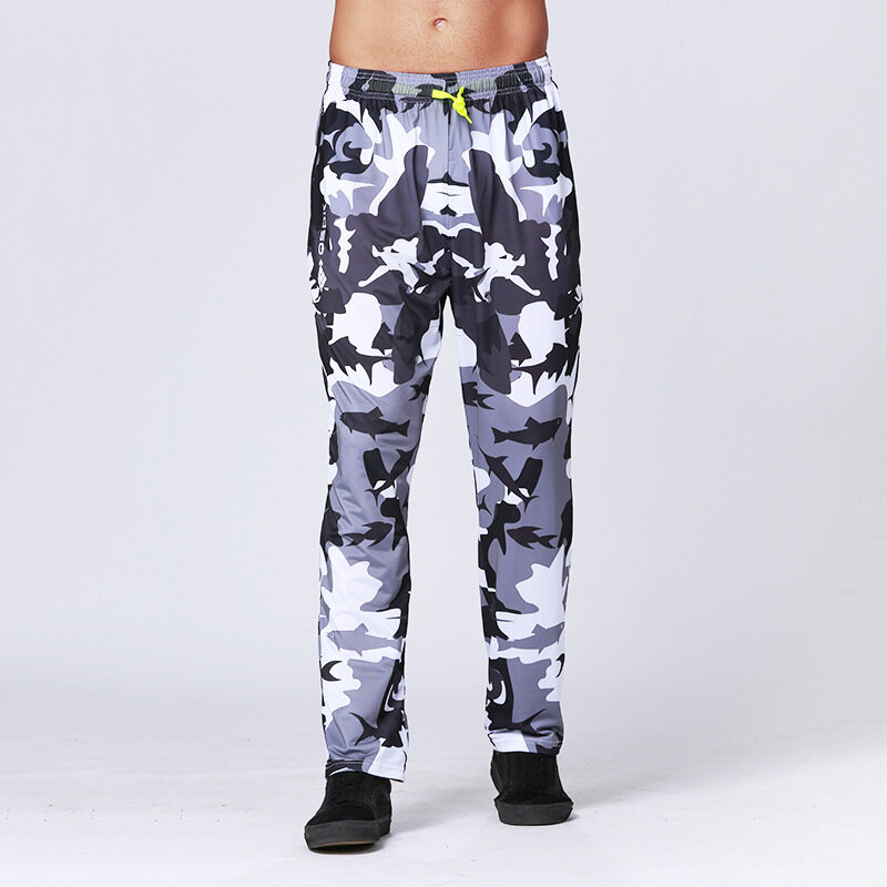 Брюки камуфляжные, из ледяного шёлка, для рыбалки, размер M, серый камуфляж