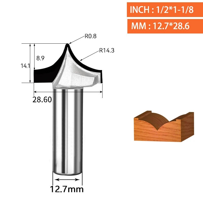 Vsharp Алмазная фреза для резки дверей 12.7x28.6