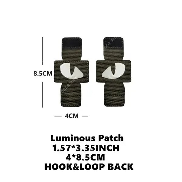 Тактический светящийся крючок-петля с орлом тигровым глазом Черный, 14 Cat Tiger Eyes