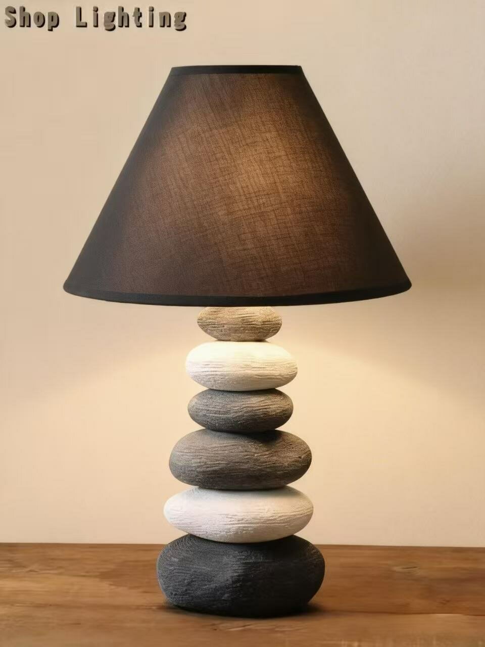 Настольная лампа "Ваби-Саби", каменная ткань, E14, светодиодная