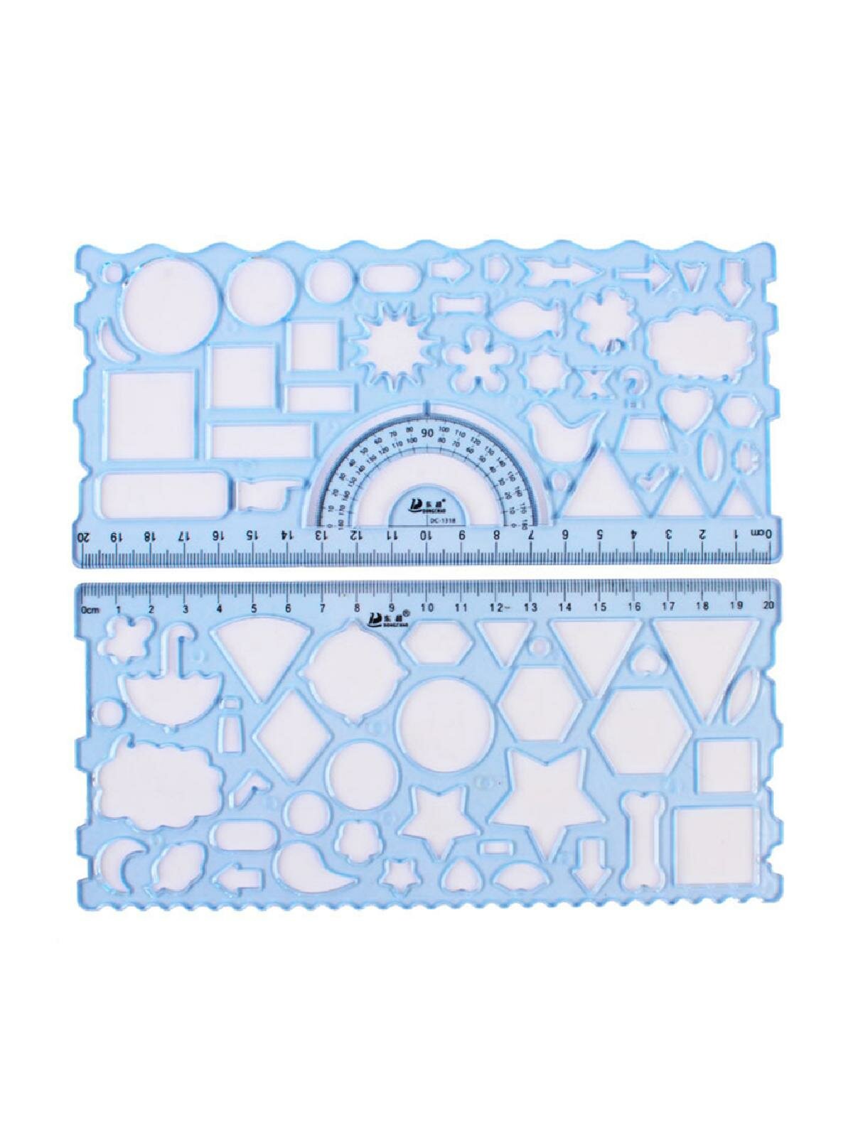 2шт шаблонов калейдоскопа, линейки с волнистыми краями транспортира для студентов и детей