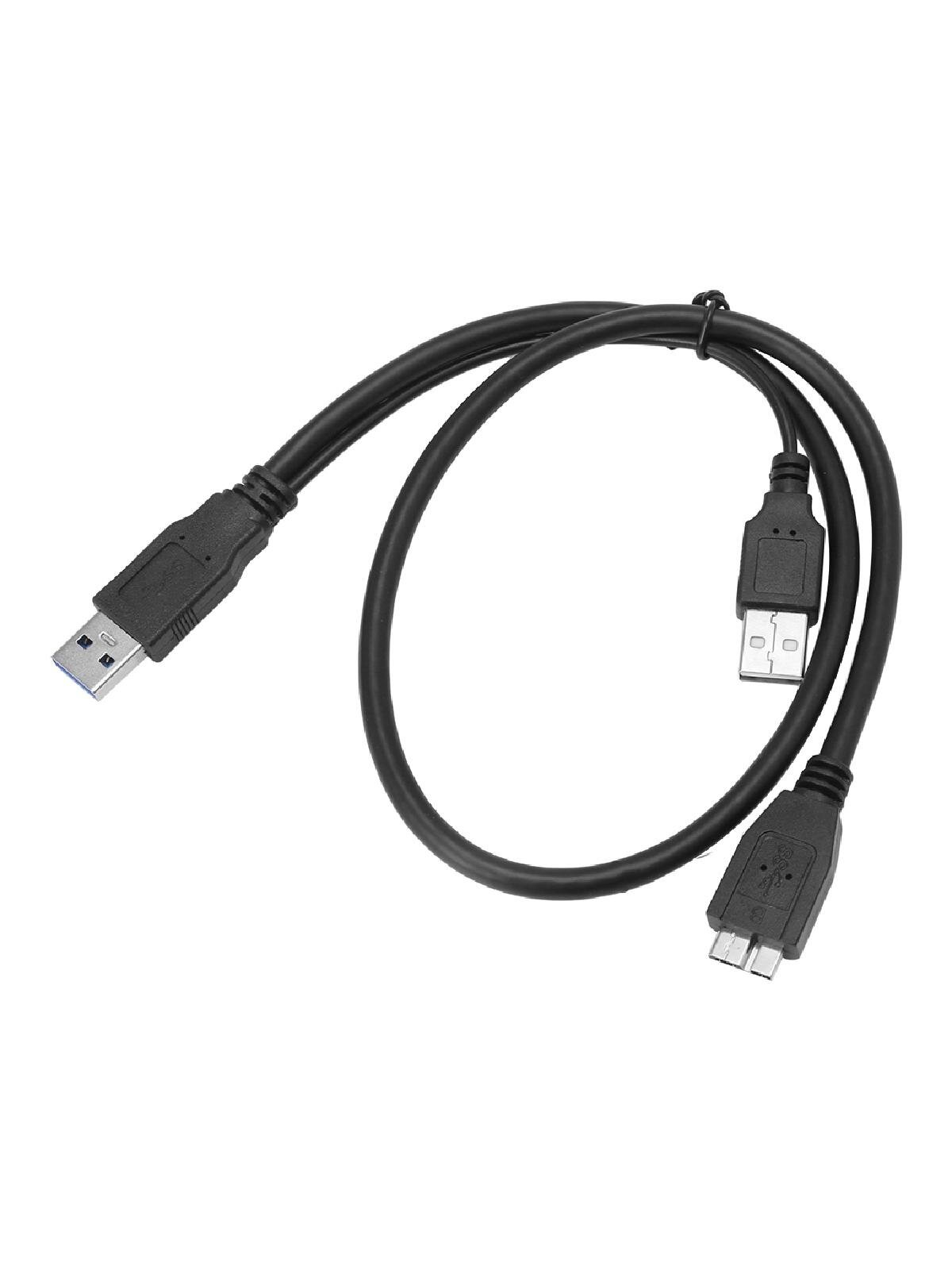 USB Dual Power 2 X типа A-Micro B Кабель для быстрой зарядки данных Y-разветвитель- 30 см