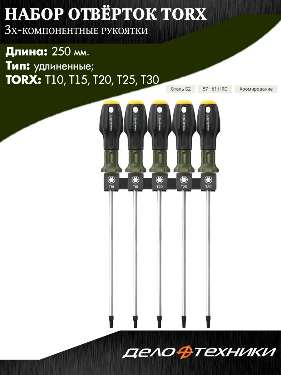 Набор отверток TORX, 5 шт.