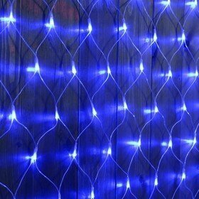 Гирлянда для улицы сетка ш2,0* в3м 384 ламп LED, прозр. пров,8 реж, IP-54, Синий (возможность соединения) арт. 183-150