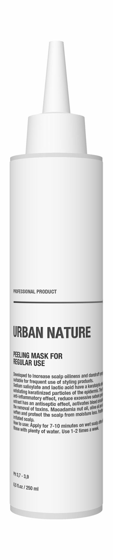 URBAN NATURE Маска-пилинг для очищения кожи головы и волос для регулярного применения, 250 мл