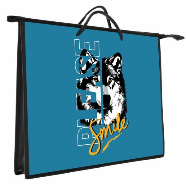 Папка-портфель для рисунков 46х34см ПР-3-20 "Please? smile" пластик+текстиль, А3, молния