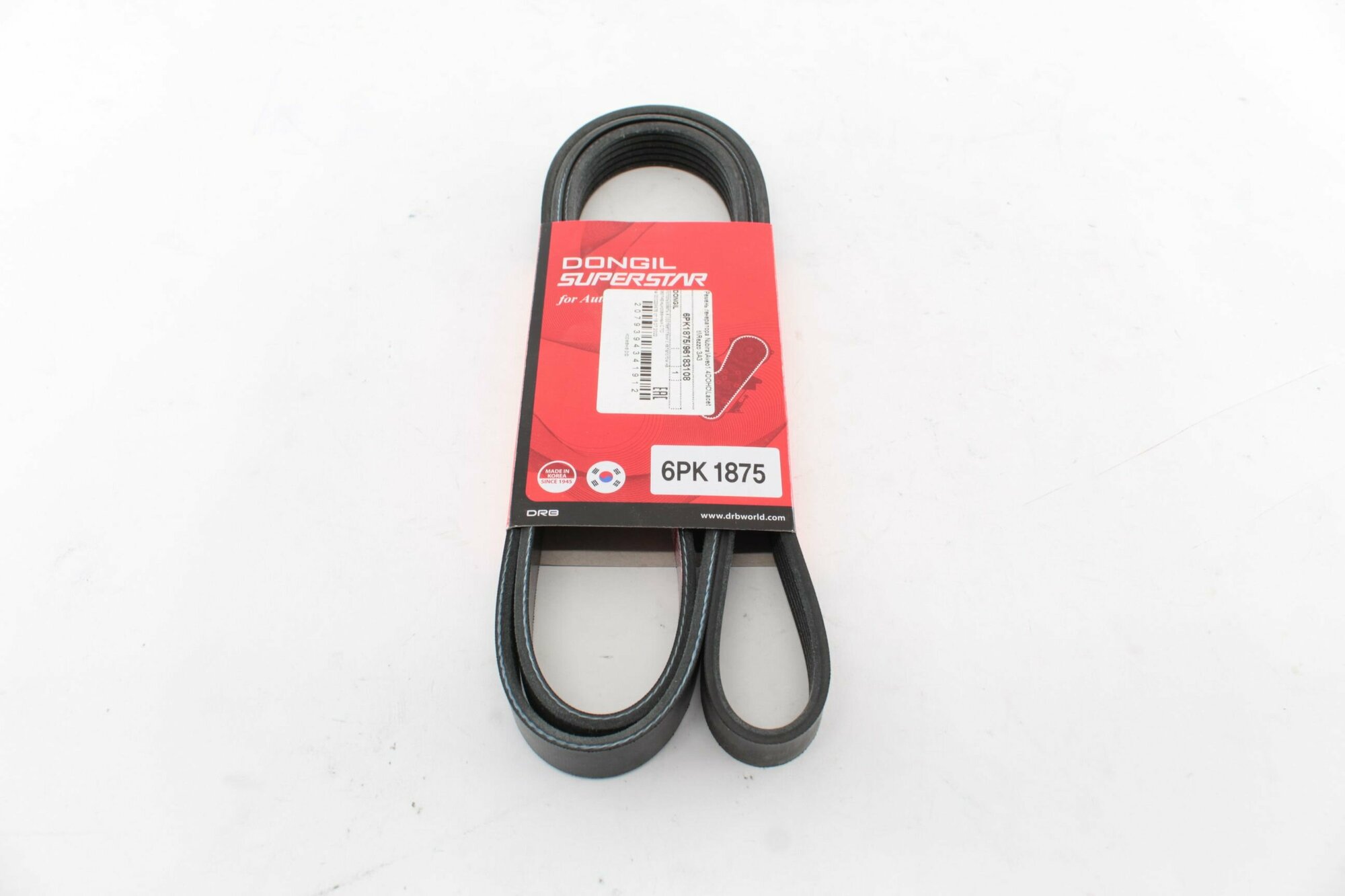 Ремень генератора DONGIL 6PK1875 Корея AUDI A4 , A6 , A8 , BMW 1 , 3 , X3 / OPEL Astra / CHEVROLET Aveo 1.4 / Lacetti 96183108
