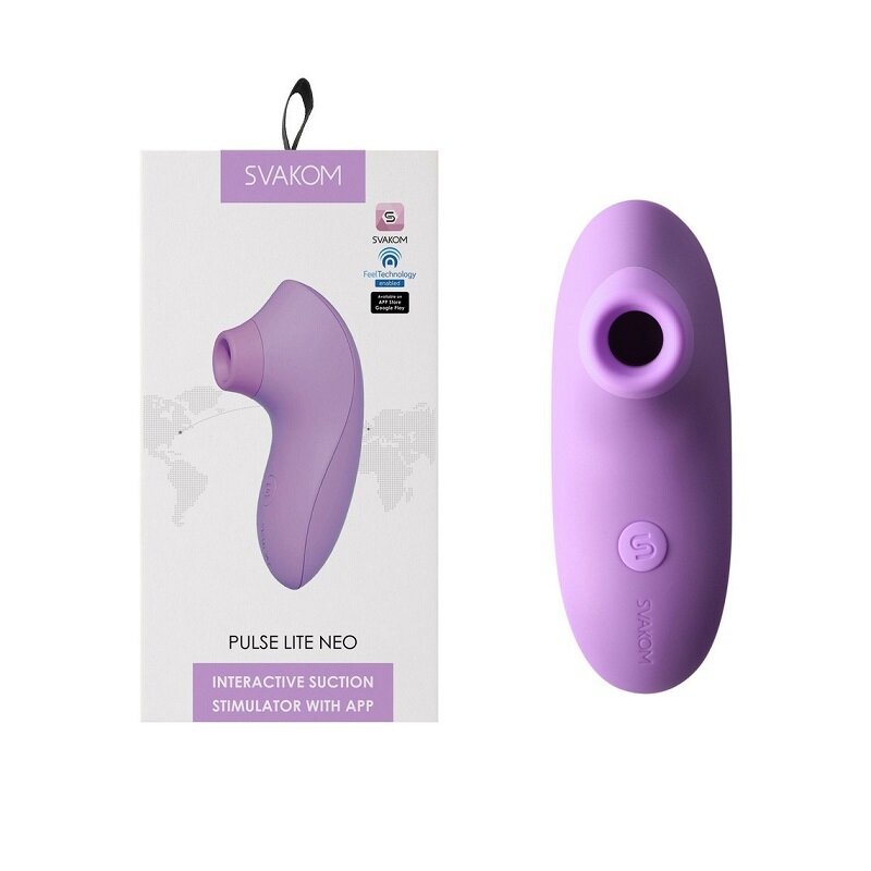 Вакуумный стимулятор Svakom "Pulse Lite Neo"cприложениям "Svakom" и "FeelConnect", фиолетовый