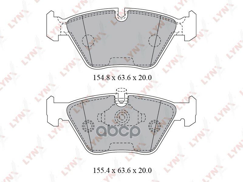 Колодки тормозные передние BMW 3 (E46) 00-06/5 (E39) 2.0-3.5 95-04 LYNXauto арт. BD-1424