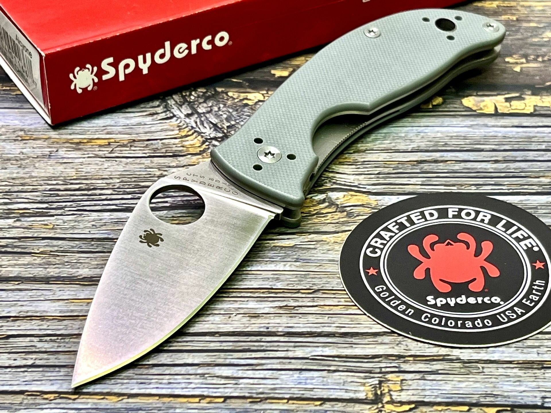Нож складной Spyderco Alcyone, CTS-BD1 Blade, Gray G10 Handles