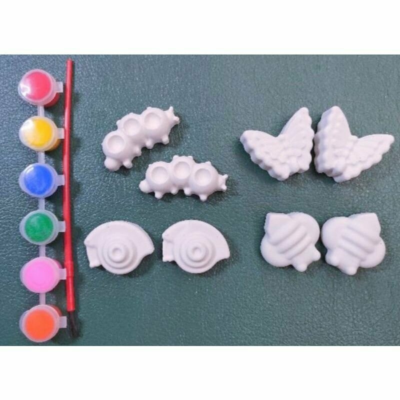 3D раскраска насекомые / 8 гипсовых фигур, кисточки, краски