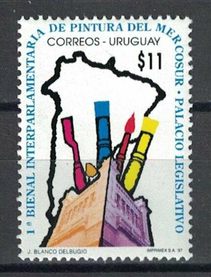 Почтовые марки Уругвай 1997г. "1-я годовщина Межпарламентской биеннале живописи меркосур" Живопись MNH