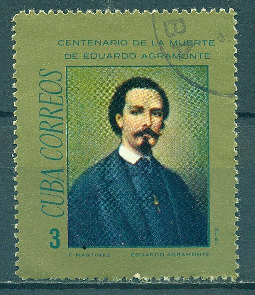 Почтовые марки Куба 1972г. "100-летие со дня смерти доктора Э. Аграмонте, хирурга и патриота" Известные личности, История почты U