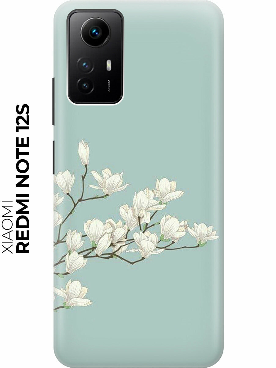 Силиконовый чехол на Xiaomi Redmi Note 12s / Сяоми Редми Ноут 12с с рисунком "Сакура на голубом"