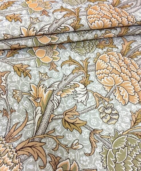 Ткань гобеленовая "Артишок олива фон"