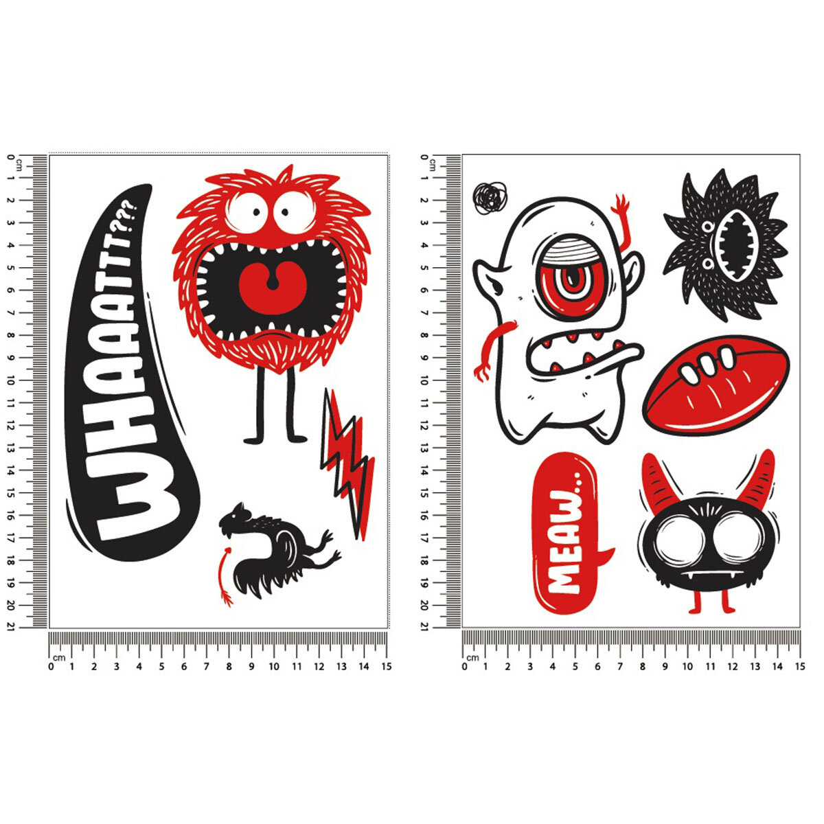 Термотрансфер на одежду Айрис 'Монстрики', 2 листа по 21*15 см