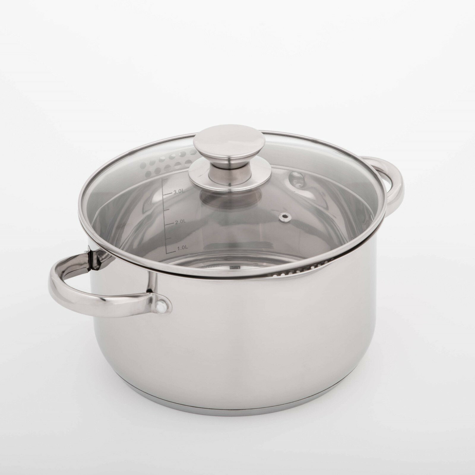 Кастрюля из нержавеющей стали Magistro Klimena, 4.6 л, крышка-дуршлаг, носик для слива, капсульное дно, индукция