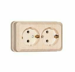 Розет. 2-мест. UNIVersal «Олимп» О/П з/к сосна 16А 220В