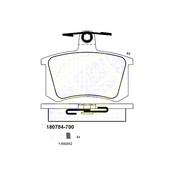 ICER 180784-700 (180784700 / 32327756NCL / 437698451) 180784-700 колодки дисковые задние \ Audi (Ауди) 80 / 90 / 100 / a4 / a6