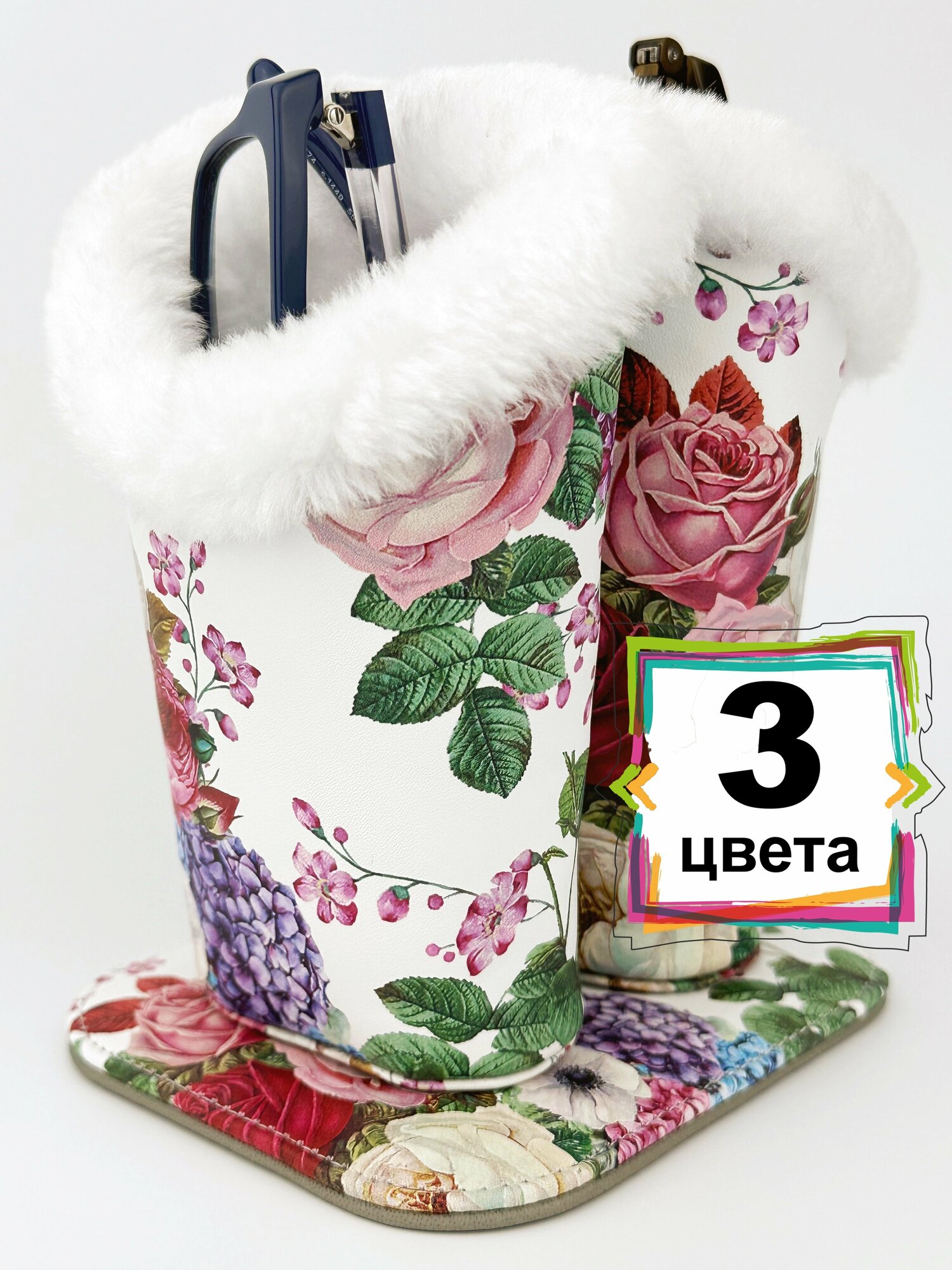 Подставка для очков настольная с мехом, двойная, Stax